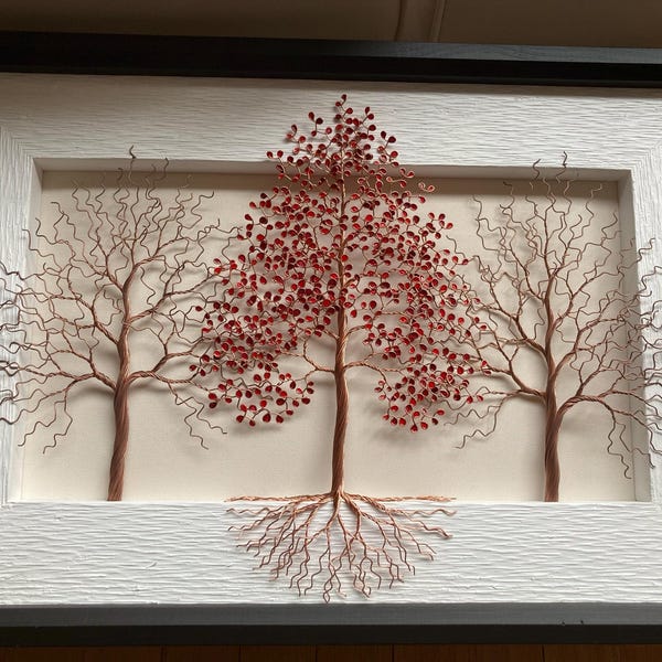 Fall Copper Tree Landscape. Made to Order. Wire Tree Sculpture. Metal ...