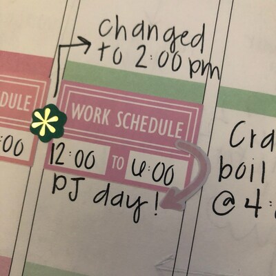WORK SCHEDULE Stickers Pastels. Planner Stickers. Calendar Stickers ...