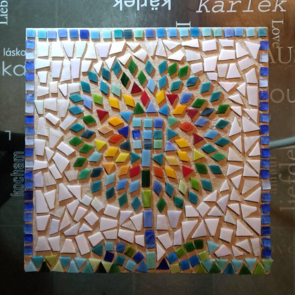 Music Note Mosaic Glass Art Wall Hanging Rock and Roll Kids Room Gift ...