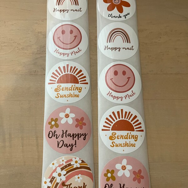 2" Fun Roll Thank You Stickers,small Business Stickers,round Thank You ...