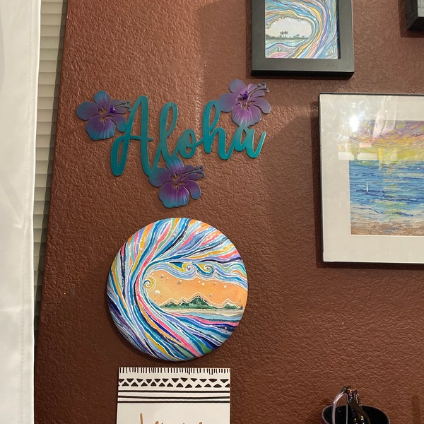 Aloha Hibiscus Wall Accent, Beach Decor, Beach House Decor, Bathroom ...