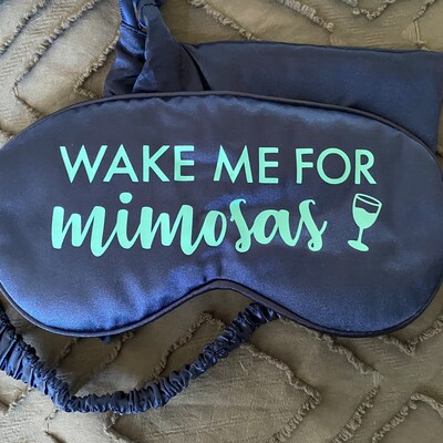 Custom Eye Mask Personalized Sleep Mask Wake Me for Brunch Custom Satin ...