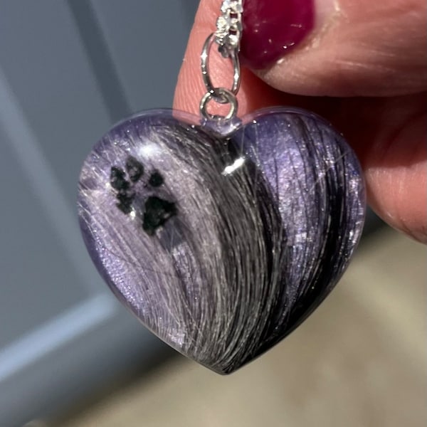 Fur and Photo Keepsake, Cat Memorial Necklace, Dog Hair Keepsake, Loss ...