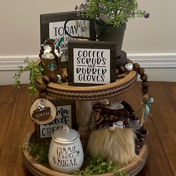 Coffee Sign Collection, Coffee Bar Cart, Coffee Home Decor, Caffeine ...