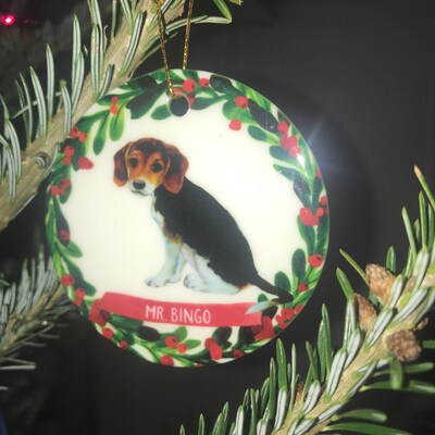 Beagle Ornament Pet Gift Dog Ornament Personalized Beagle Christmas ...