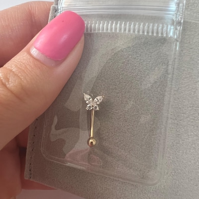14k Solid Gold Flower Rook Earring Gold Rook Piercing Eyebrow Ring ...