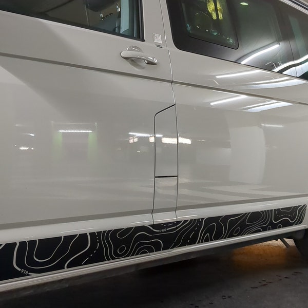 VW Side Stripe Graphic Topographical Map Pattern Decal Fits for ...