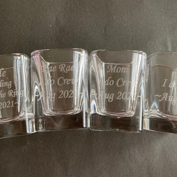 Personalized Square Shot Glass, Custom Engraved Shot Glass, Your Text ...
