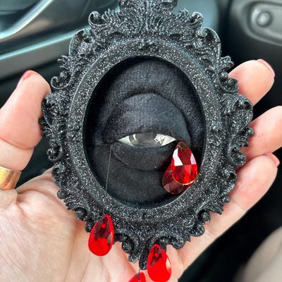 Monster Eye in Mini Ornate Frame Quirky Spooky Eclectic Handmade Wall ...