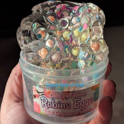 Frog Spawn Slime robins Eggs Unscented Stretchy Mini Frogspawn Crunchy ...