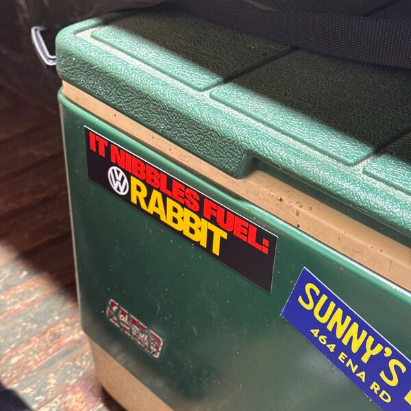 VW Retro Rabbit Sticker Grey and Blue - Etsy