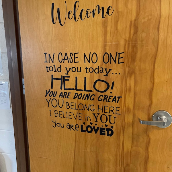 Classroom Door Decal Decor Positive Affirmations in Case No One Told ...