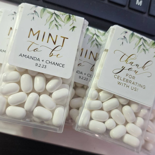 Mint to Be Tic Tac Stickers - Wedding Favor Sticker - Tic Tac Labels ...