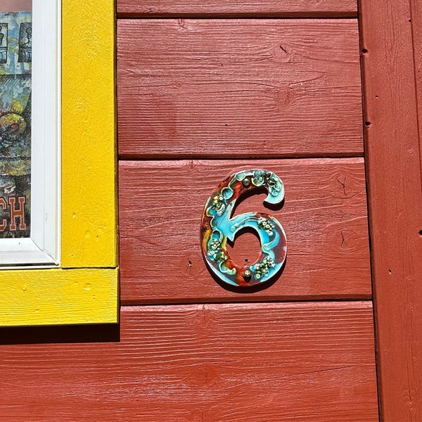 Ceramic Handmade House Number '5' Coral Reef - Etsy