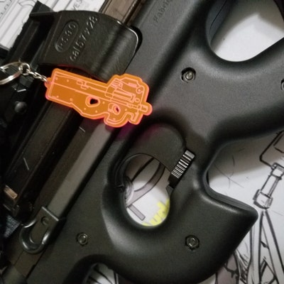 Pink P90 Keychain, Charm, or Necklace FN P90 P-chan Laser-cut Acrylic ...