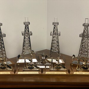 Oilfield Gifts Oil Well Pump Jack Model Gold or Chrome Office ...