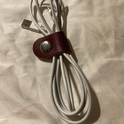 Single Leather Cord Wraps Cable Organizer Headphone Cord Keeper Tie ...