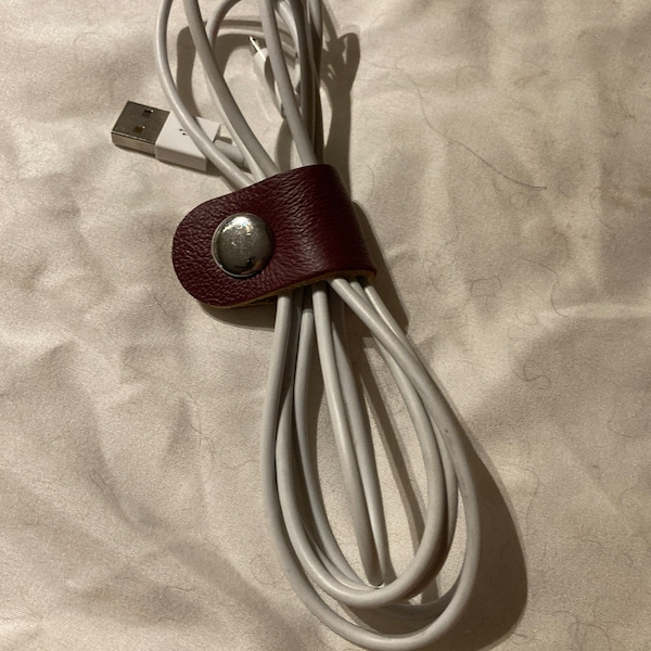Single Leather Cord Wraps Cable Organizer Headphone Cord Keeper Tie ...