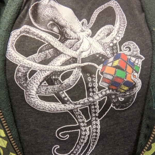 Octopus Solving Rubik's Cube, Print of Original Ink Drawing - Etsy