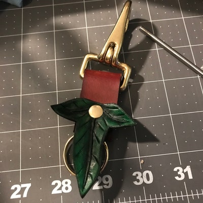 Leather Keychain Key Fob Template SVG, Leather Keychain Pattern With ...