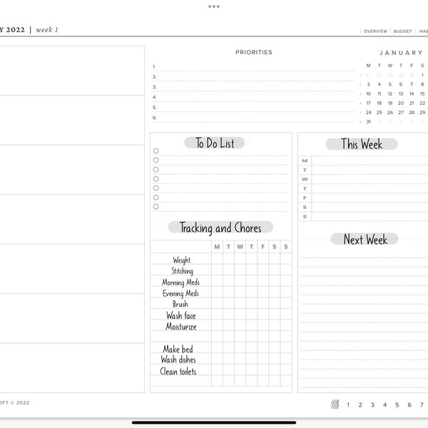 Digital Study Planner Template, Undated Digital Student Planner, iPad ...