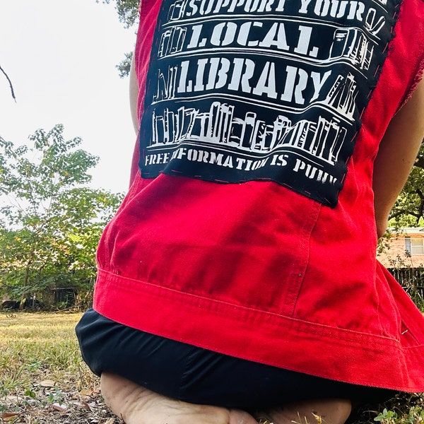 Support Your Local Library Fabric Back Patch - Etsy