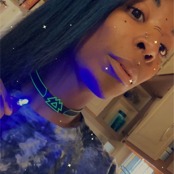 Ripples Rubber Spike Choker (UV Reactive, Necklace, Artwear, Rave ...