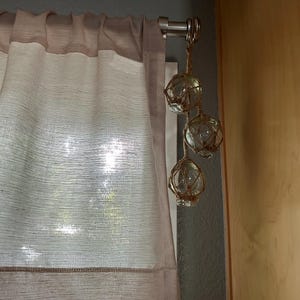 5 2 Aqua Glass Fishing Floats on Rope Nautical Fish Net Buoy Light Blue ...