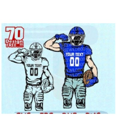 Customizable Football Player SVG, Layered Custom Football SVG ...