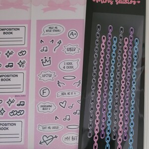 Kpop Deco Sticker Pink Korean Text Sticker Korean - Etsy