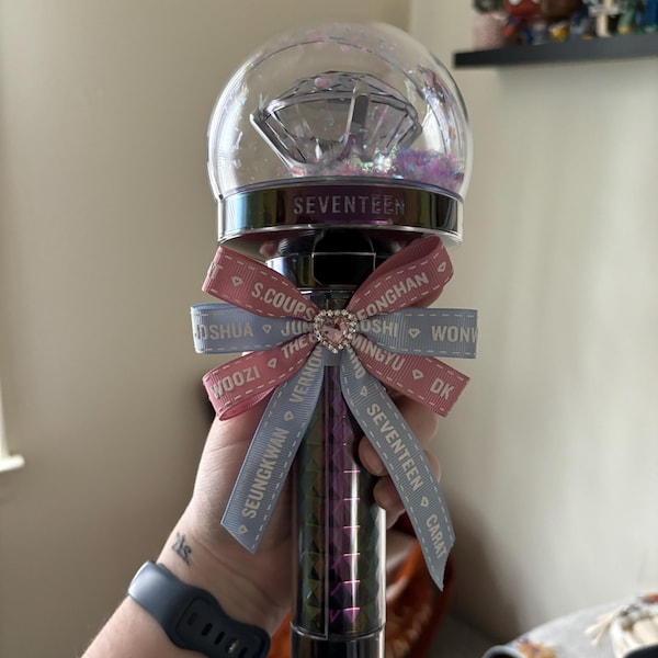 SEVENTEEN SVT Caratbong Ribbon Bow Keychain Pendant Light Stick Lanyard ...