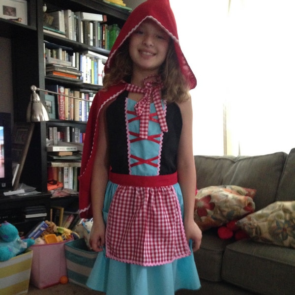Little Red Riding Hood Costume, Fairy Tale Apron, Retro Apron, Dress up ...