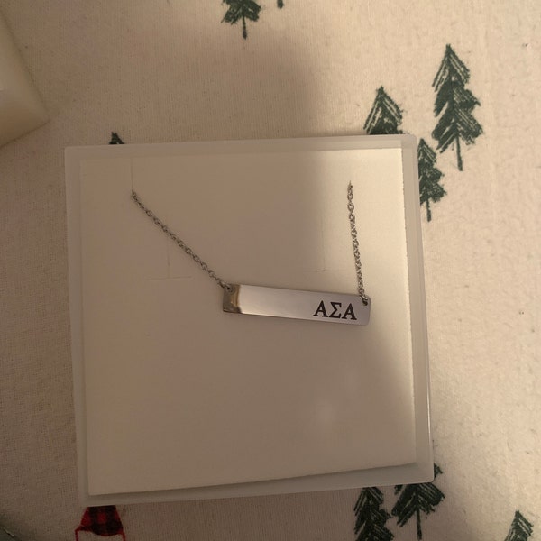 Alpha Sigma Alpha Sorority Bar Necklace, Sorority Jewelry Necklace ...