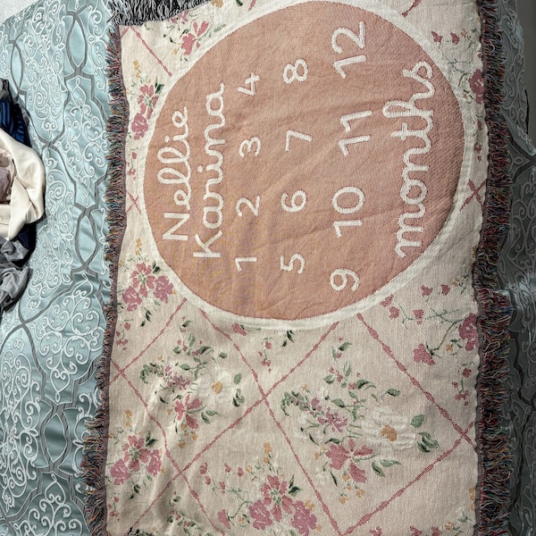 Personalized Baby Girl Milestone Blanket Customized Name Blanket Baby ...