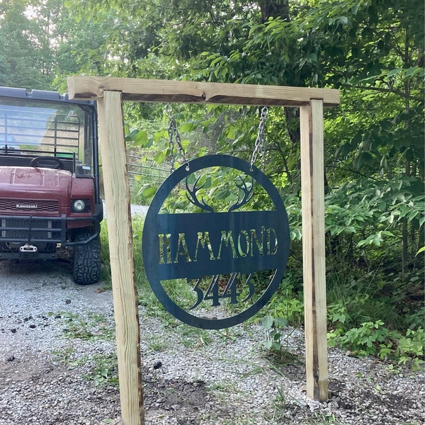 Custom Hanging Metal Hunting Lodge Sign - Personalized Cabin Wall Art ...