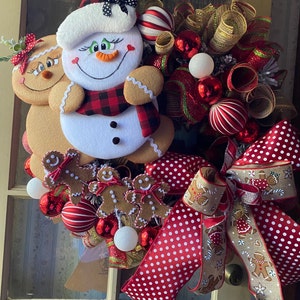 Gingerbread and Snowman Wreath Attachment, Christmas Wreath Attachment ...