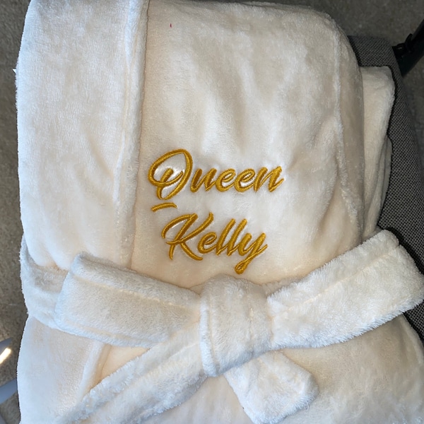 Custom Embroidered Robe, Personalized Robe, Embroidered Plush Robe ...