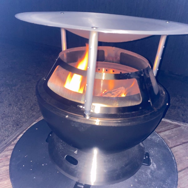36" Stainless Steel Fire Pit Heat Deflector / Reflector and Cover for ...