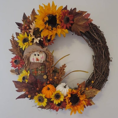 Fall Square Wreath, Wreath for Fall, Rustic Fall Wreath, Fall Decor ...
