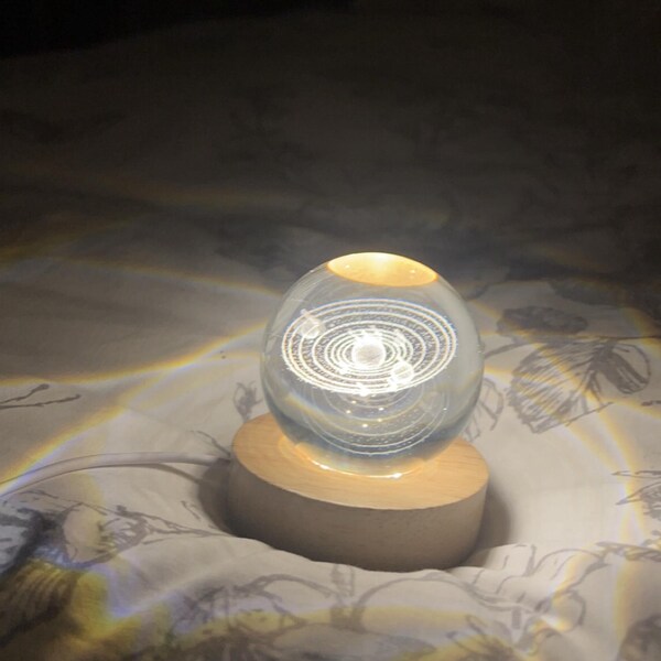 Personalized Moon Star Night Lamp, Custom Lunar Night Light, Planet ...