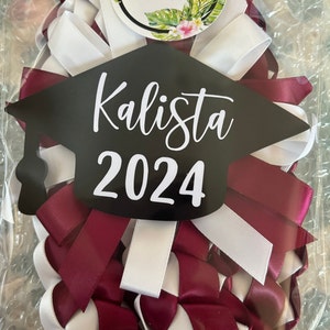 Single Ribbon Lei Acrylic Graduation Cap - Etsy