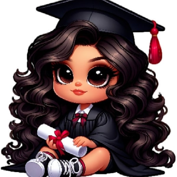 6 Graduation La Graduada Chola Png Bundle Graduation Chibi Style Png