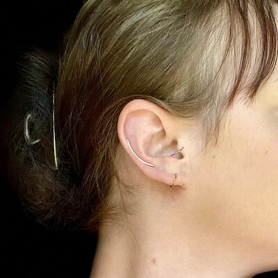 HELIX Long Helix Cartilage Earring Curved Helix Jewelry Helix Earring ...