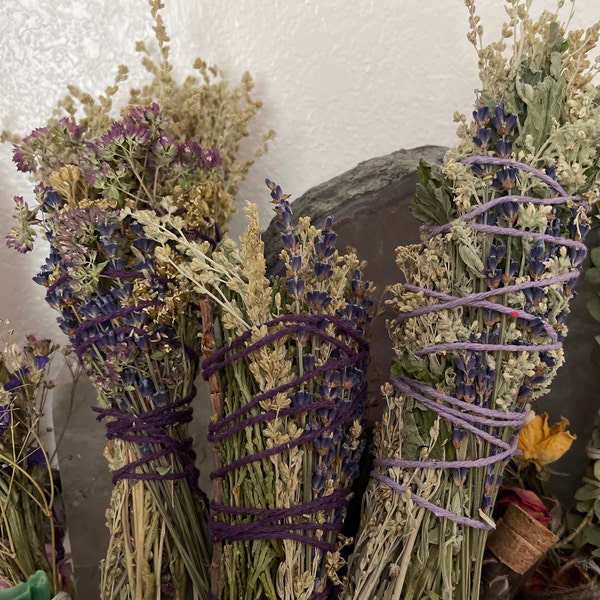 Smudge Bundle, Cedar, Sage and Lavender , Hemp Twine, Smudge Stick - Etsy