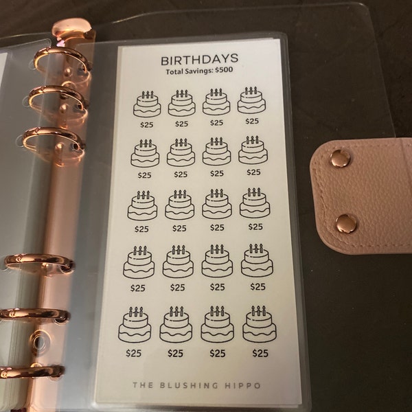 Birthday Savings Challenge Insert | Cash Envelope Insert | Budget ...