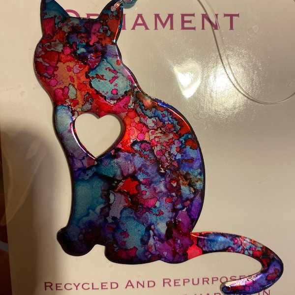Love Cat Ornament Recycled Aluminum Cans - Etsy