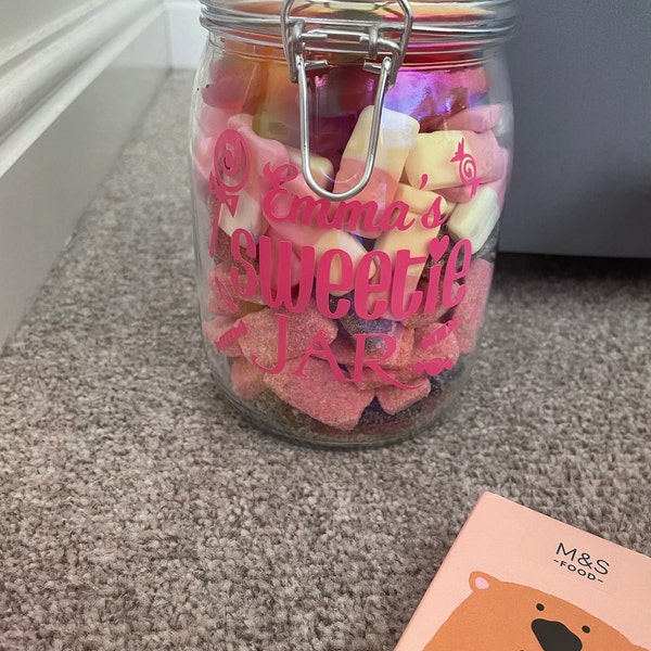 Personalised Sticker/label/decal for Sweet Jar... Add Your Own Name ...