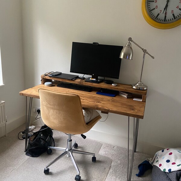 Rustic Desk for Home Office Desk Hairpin Legs Steel Legs Reclaimed Desk ...