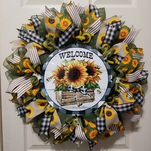 Welcome Bee and Sunflower Sign Bee Sign Everday Sign Door - Etsy