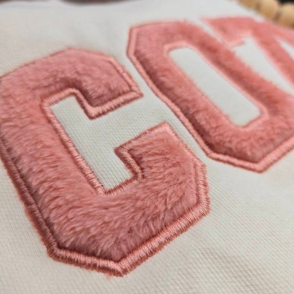 Arizona Embossed 3D Puff Design Script Embroidery Font Puff Foam ...